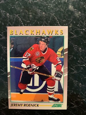 Jeremy Roenick 1991 CHICAGO BLACKHAWKS Young Superstars SCORE Card # 21 ...