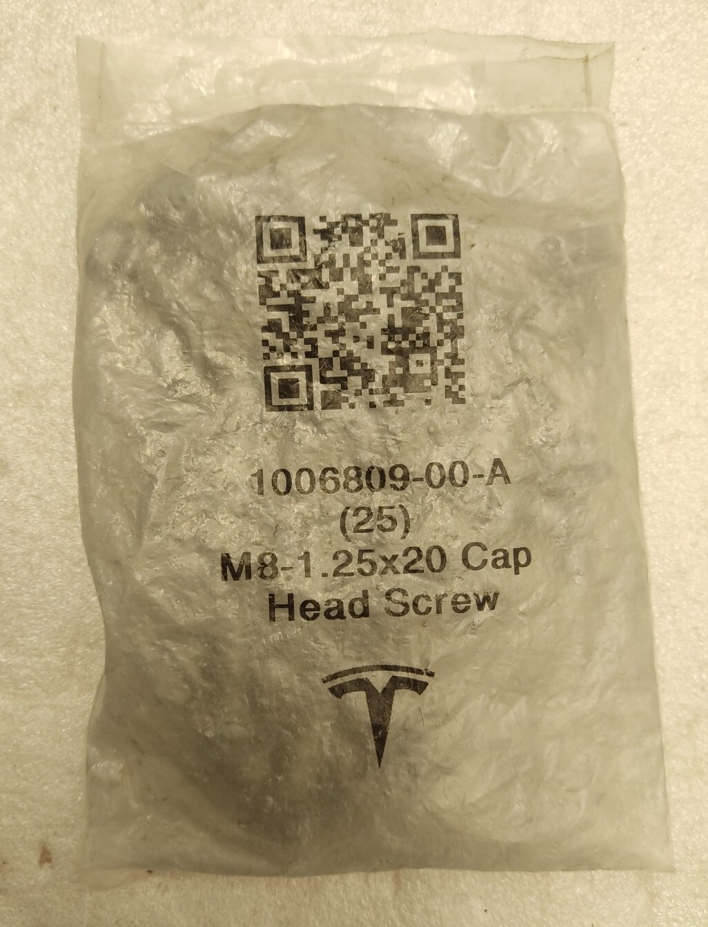 2012-2024 Tesla Bolts XM8-1.25X20 Cap Head Screw 1006809-00-A | eBay