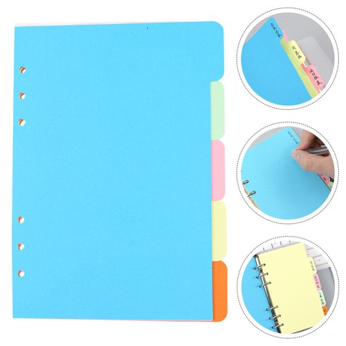 5 Pcs Colorful A6 Partition Paper Binder Index Dividers with Tabs | eBay