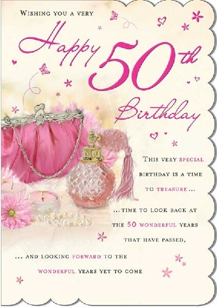STUNNING Top Range Wonderfully Worded 5 Verse Very Happy 50th Birthday ...