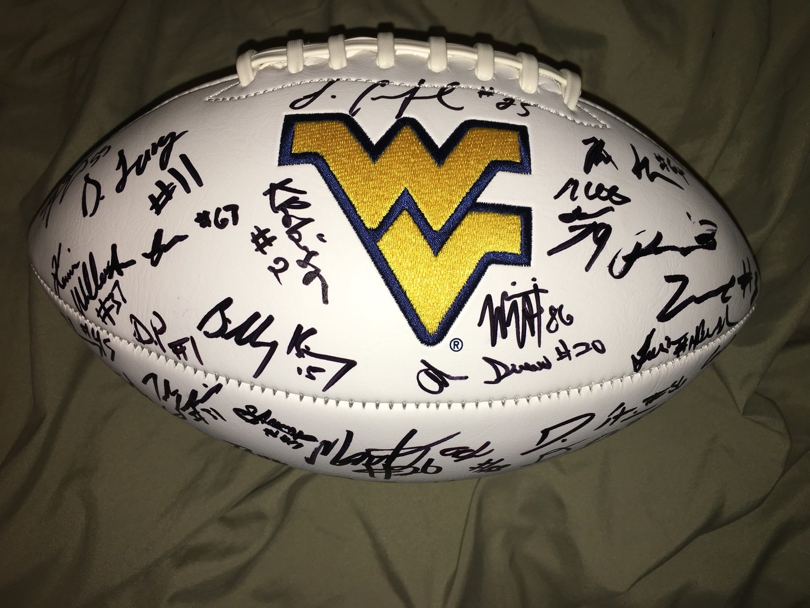 2017-2018 WEST VIRGINIA MOUNTAINEERS TEAM SIGNED FOOTBALL GRIER ...