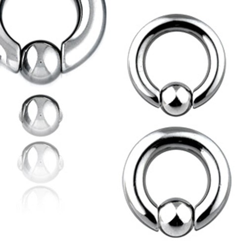 Pair of Spring-Loaded Captive Bead Rings 8g,6g,4g,2g,0g,00g Easy Pop ...