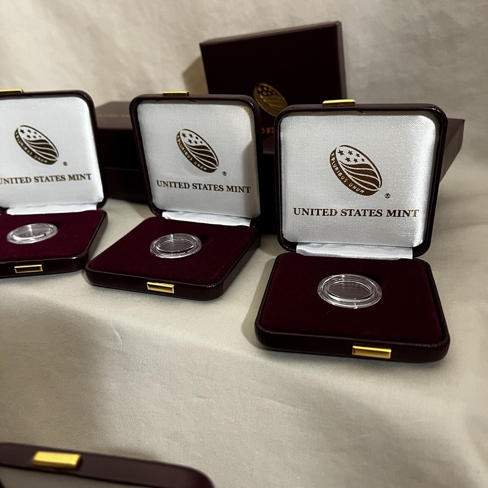 5 US Mint Gift Cases for 1/10 oz Gold American Eagle Coin Capsule Case ...