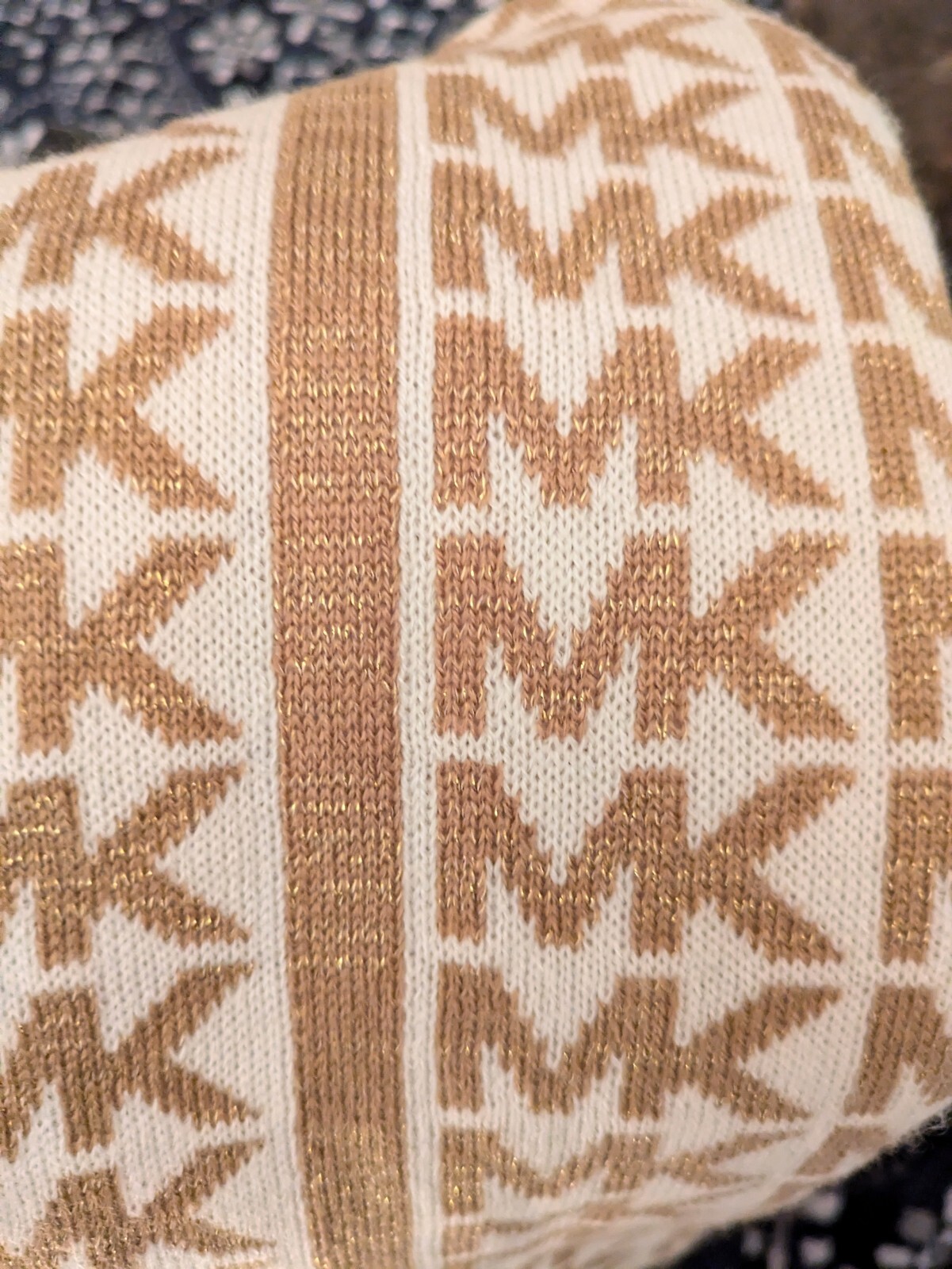 Michael Kors Repeating MK Monogram LOGO Ivory Gold Sc… - Gem