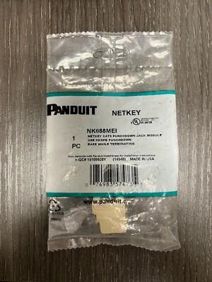 Panduit NK688MEI Category 6 8-Position 8-Wire Netkey Punchdown Jack ...