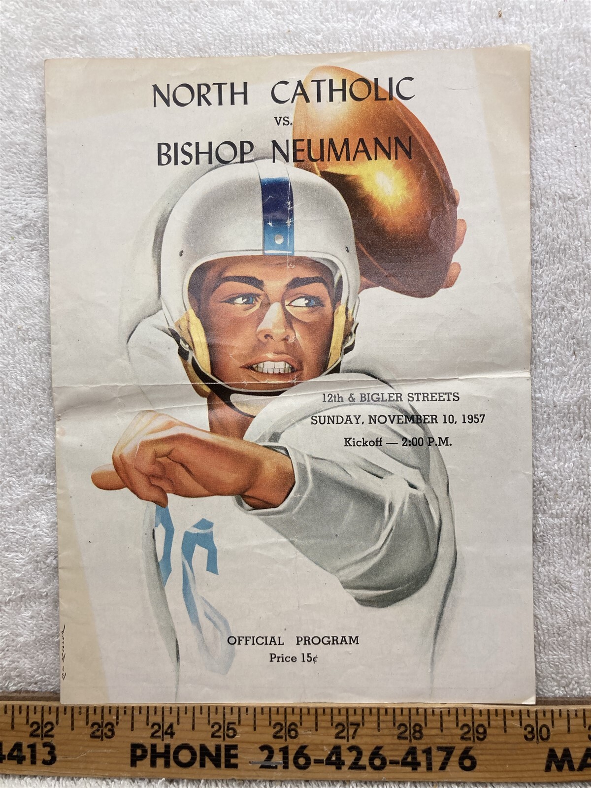 1957 Football Program North Catholic Bishop Neumann Philadelphia High ...