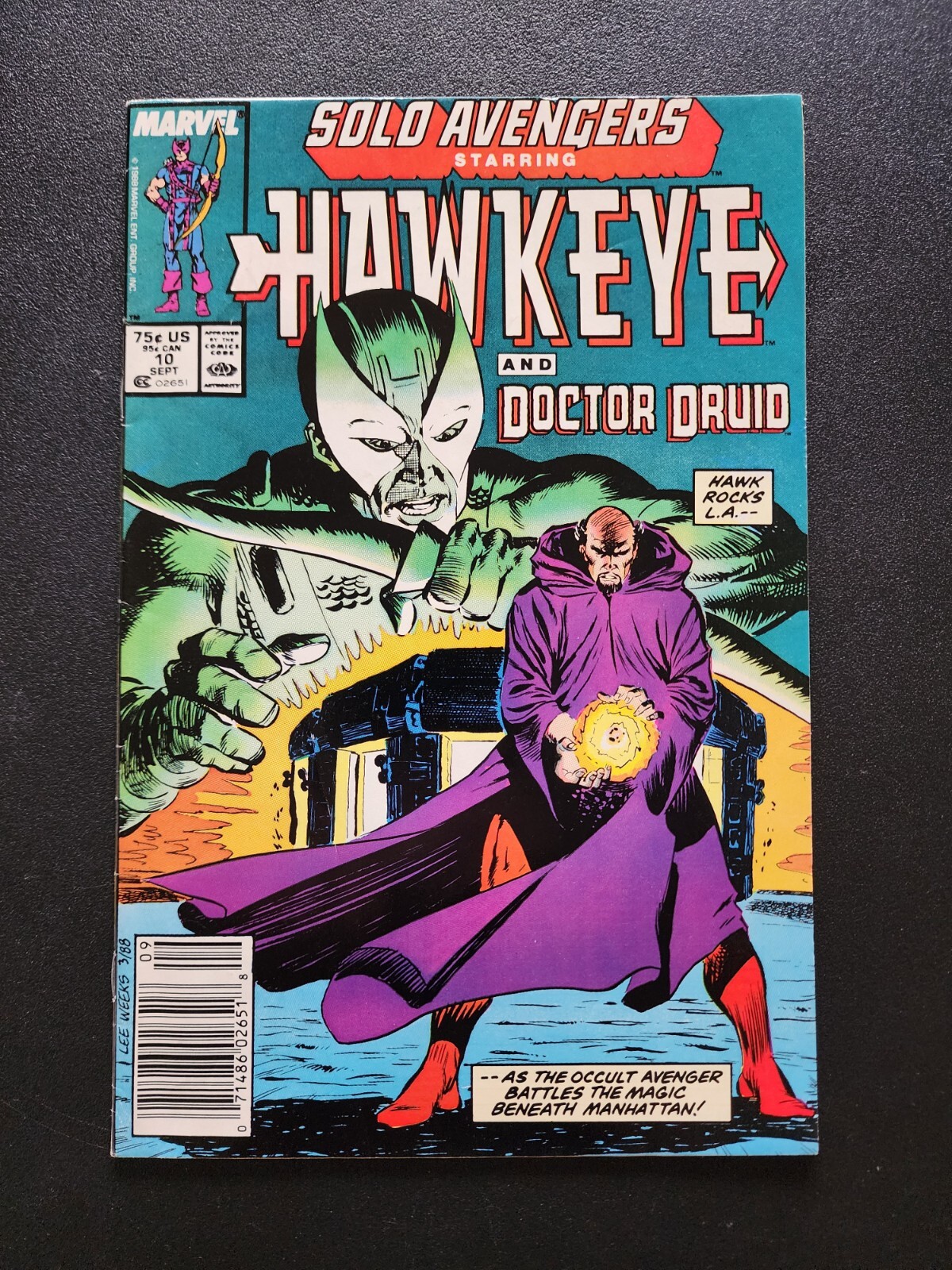 Marvel Comics Solo Avengers #10 September 1988 Hawkeye & Doctor Druid ...