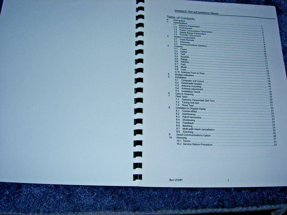 Decatur Genesis II Police Radar Instruction Manual! | eBay