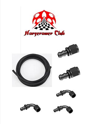 IMCA Modified Black or Blue Fuel Line Kit -8AN Push Lock Hose and ...