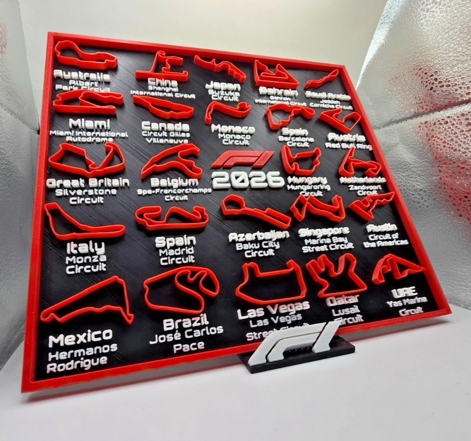 F1 2026 Race Track Display with Stand RED F1 Logo - All Circuits ...