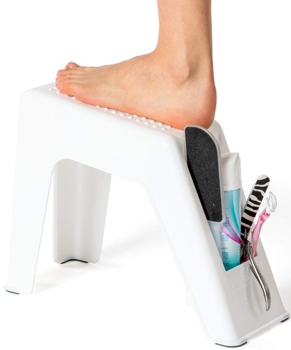 Shower Foot Rest - Pedicure Foot Rest - White - (Supplies Not Included ...