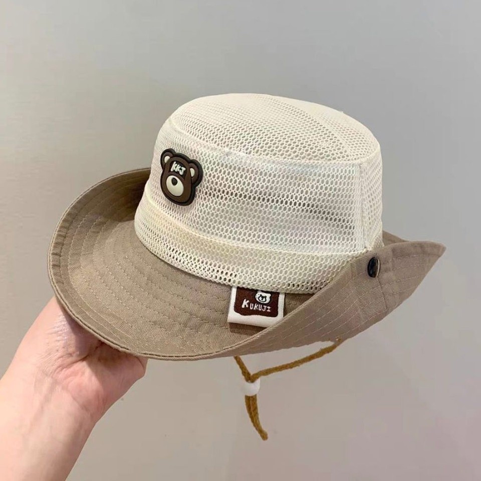 Adjustable Toddler Bucket Hat Mesh Sunscreen Hat Cute Fisherman Cap ...