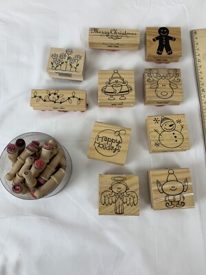Lot of 10 Large Rubber Stamps With Recollections And More Plus Alphabet ...