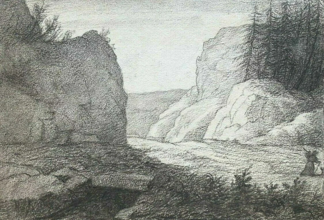 Valley Pencil Drawing