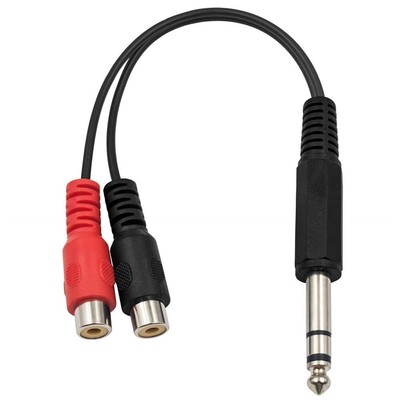 1/4 to RCA Adapter, 6.35mm (1/4 inch) TRS Stereo Jack Male to 2 RCA ...