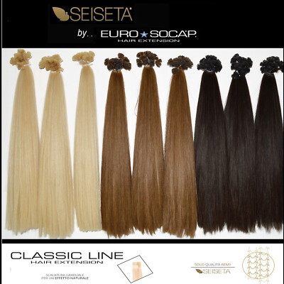 EURO SOCAP - SEISETA Hair Extensions Ciocche con Cheratina da 45 a 65 ...