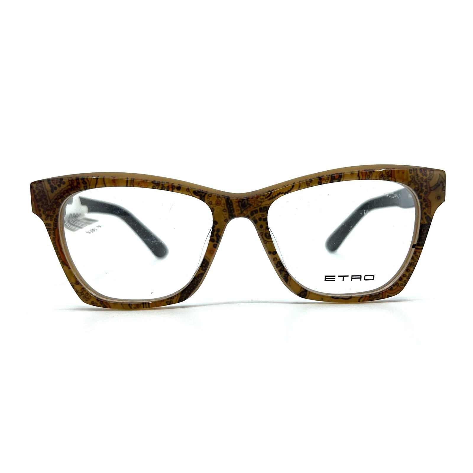 Etro Eyeglasses Frames ET2626 211 Brown Paisley Thick Rim Cat Eye 52-16 ...