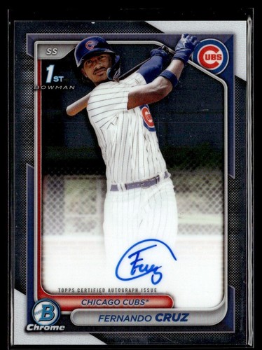 2024 Bowman Chrome Prospect Autographs Fernando Cruz Auto Chicago Cubs ...