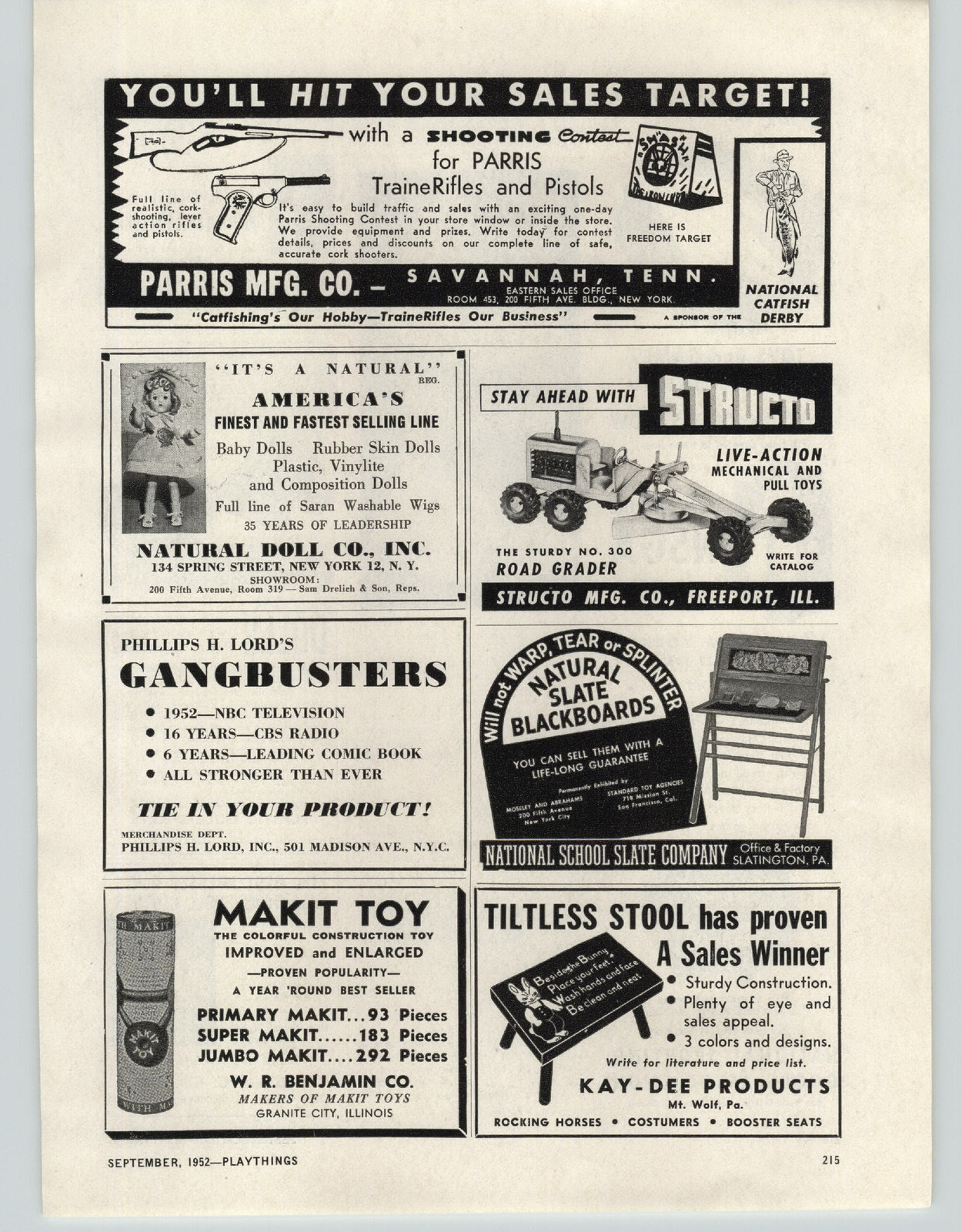 1952 PAPER AD Structo Toy Road Grader truck Parris Training Rifles | eBay