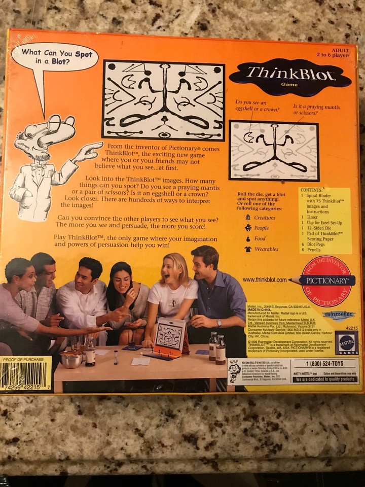 ThinkBlot Board Game - New Factory Sealed - Mattel 1999 | eBay