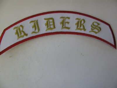 Vtg Motorcycle Jacket Patch 8” Iron On ' RIDERS ' Embroidered Free ...