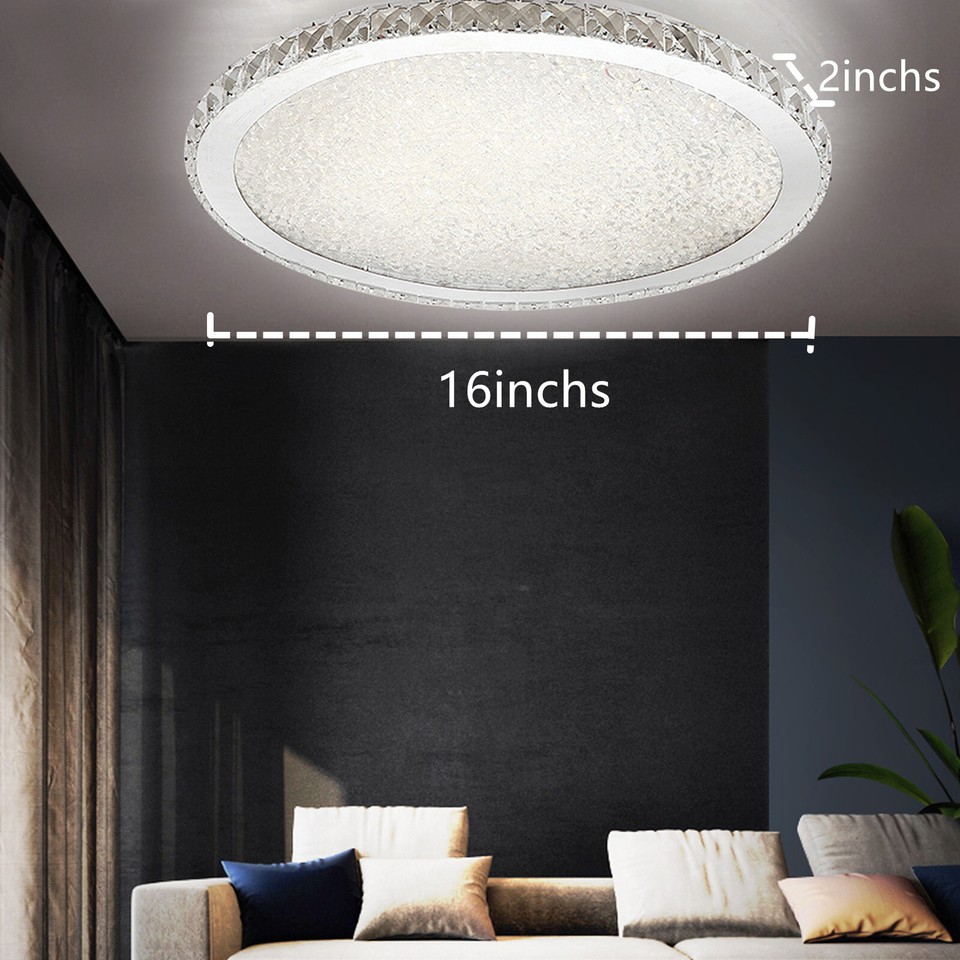 Modern Crystal LED Ceiling Light Fixture Pendant Lamp Flush Mount ...