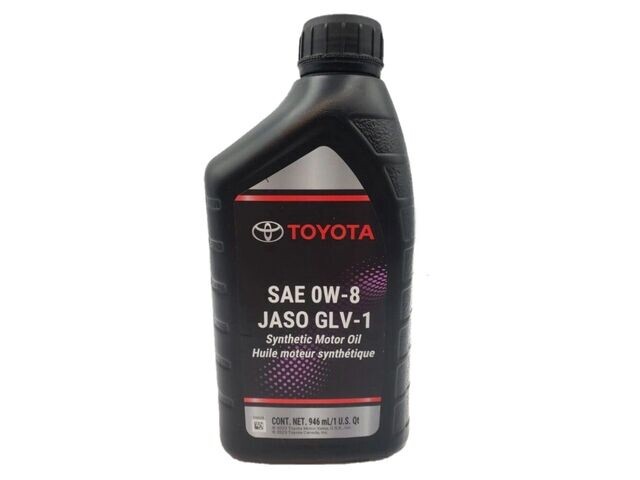 Toyota SAE 0W-8 (JASO GLV-1) Synthetic Motor Oil 1 Quart Bottle Genuine ...