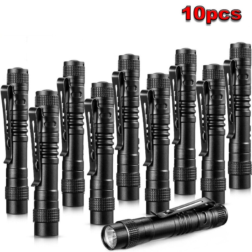 1~ 60 Pack LED Pen Light Handheld Flashlight Pocket Mini Torch Lamp ...