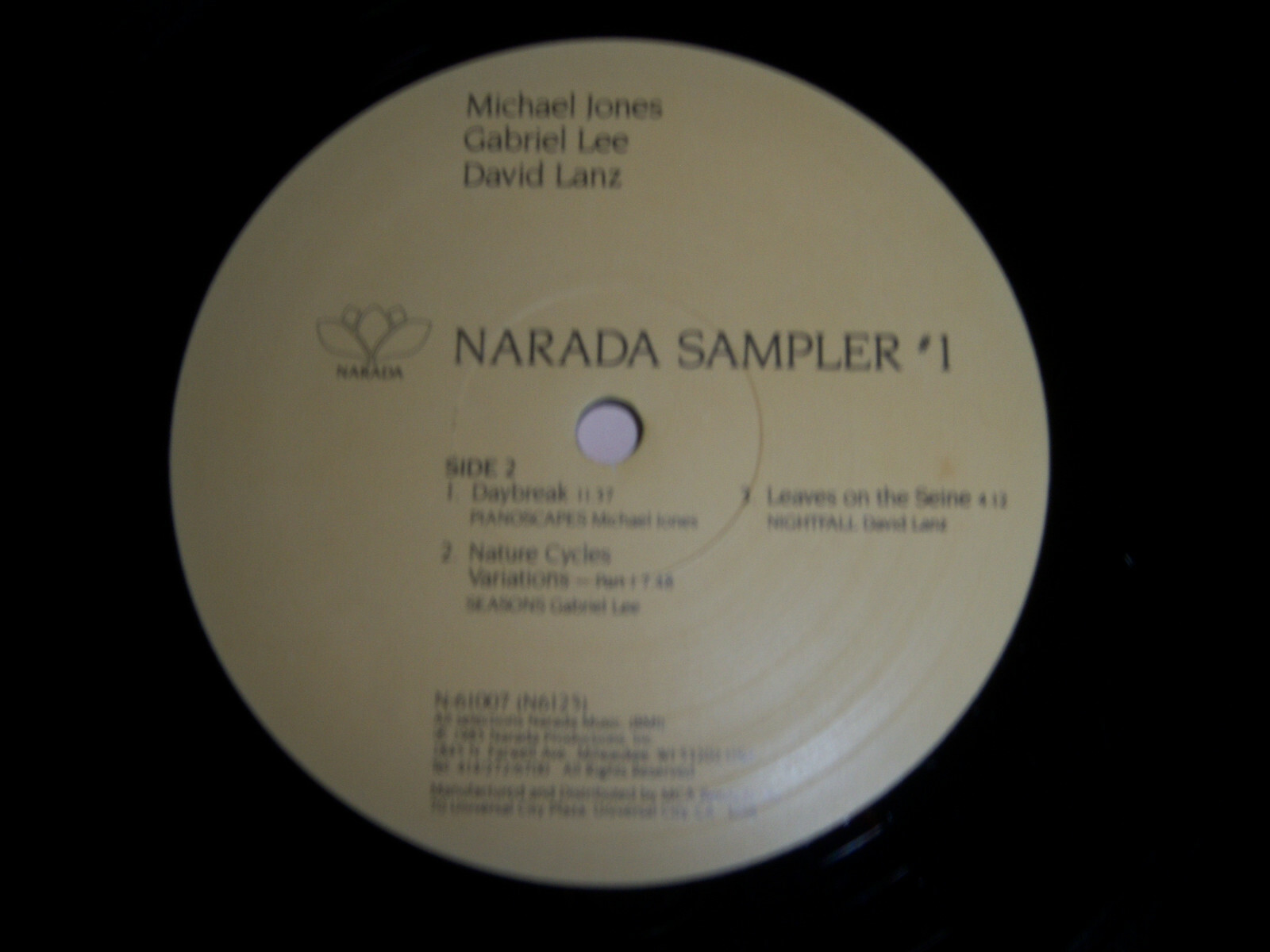 Narada Sampler No 1 Michael Jones Gabriel Lee David Lanz 1985 Narada N-61007 VG+ | eBay
