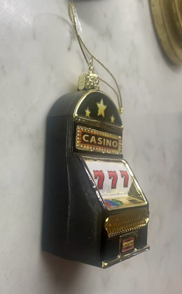 VONDELS Glass Slot Machine Vegas Casino Gambling Christmas Ornament NWT ...