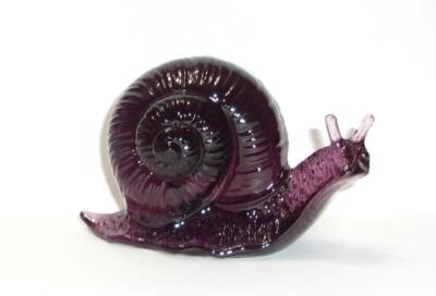 Fenton Glass Plum Purple Snail Figurine Special Order by Mosser Glass ...