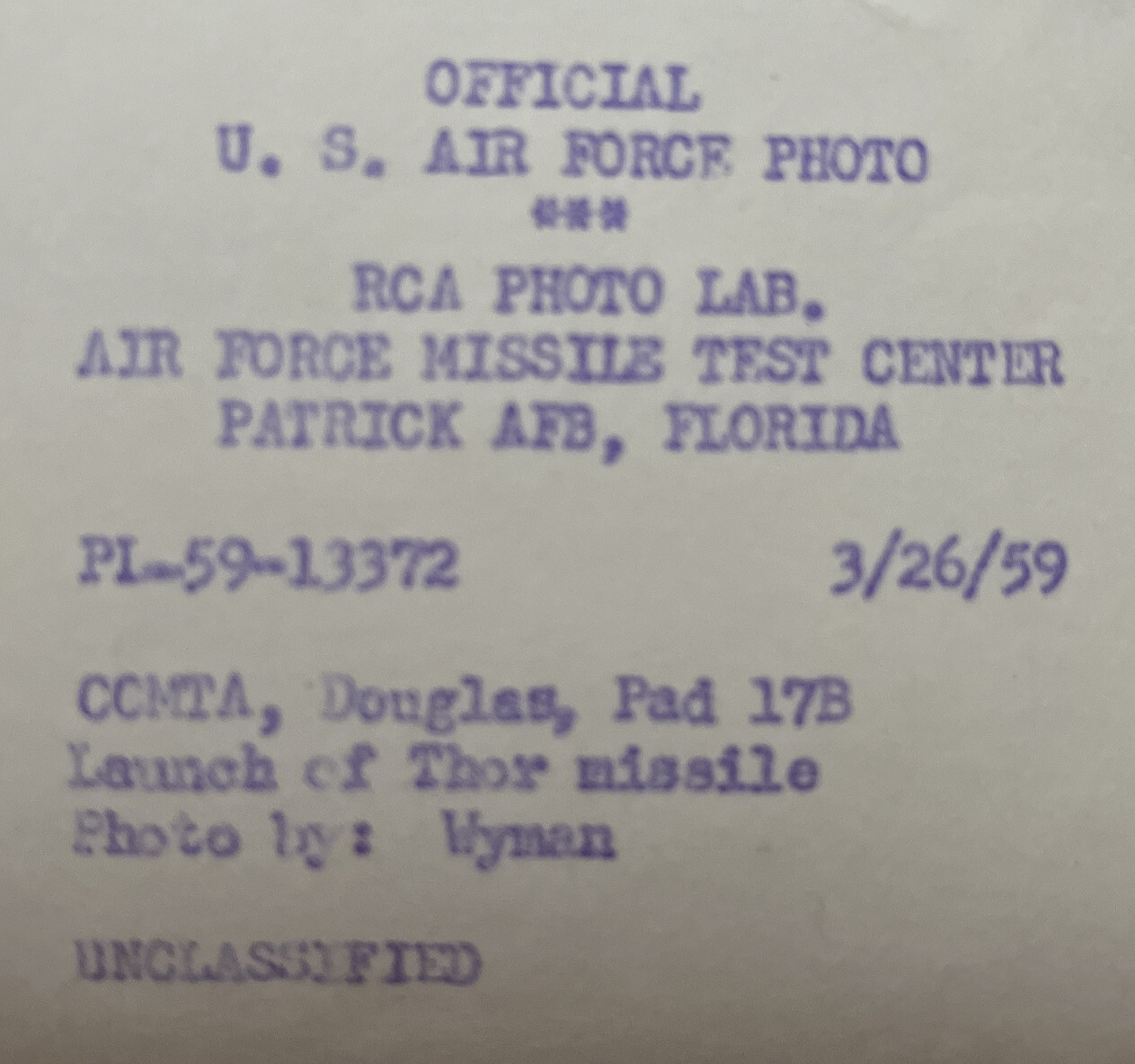 Rare Unclassified Official 1959 U.S. Air Force Thor Missile Launch ...