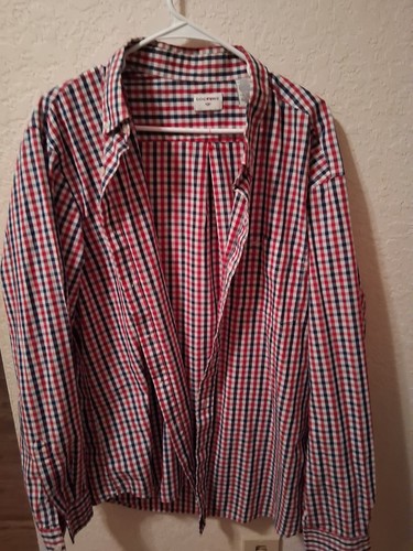 Dockers Red And Black Striped Button Up Shirt | eBay