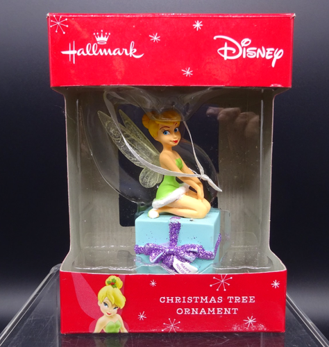 Disney Tinker Bell Christmas Ornament Sitting on a Present, New in Box ...