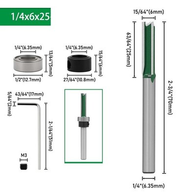Milling Accessory Straight Router Bit 3 Flute Design Three-blade Design ...