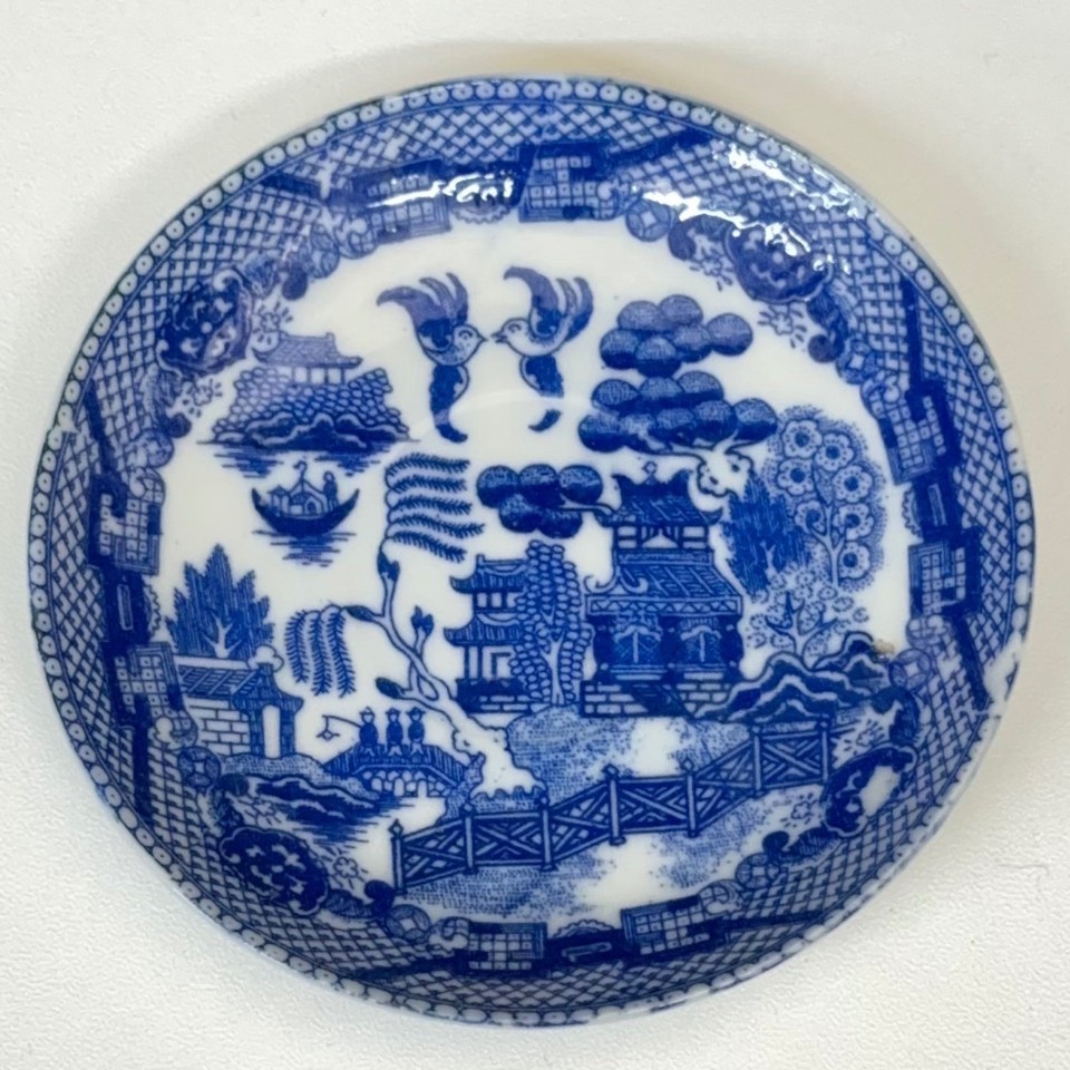 Vintage Blue Willow Child Tea Set Miniature Japan Platter Saucer Cup ...