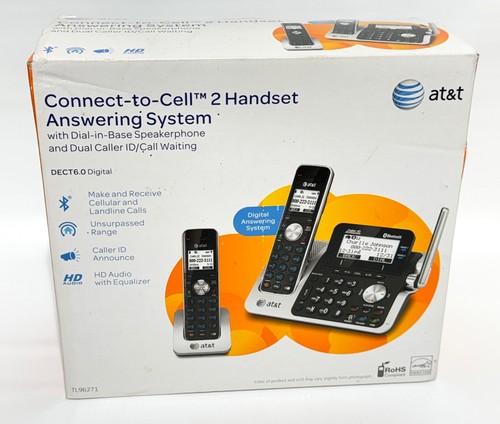 ATT Connect-to-Cell 2 Handset Dect 6.0 Cordless Phone w Digital Answer ...