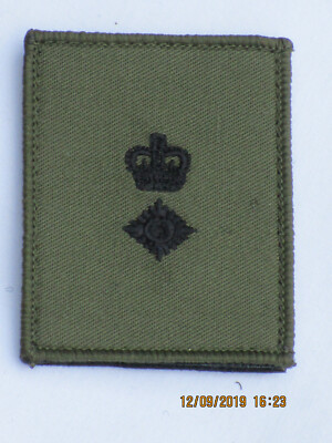 Rank Insignia; Lt Colonel, Black on Olive, 70x55mm, Commando Rank Badge ...