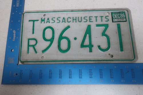 Massachusetts License Plate Tag 1986 86 MA TR 96-431 | eBay