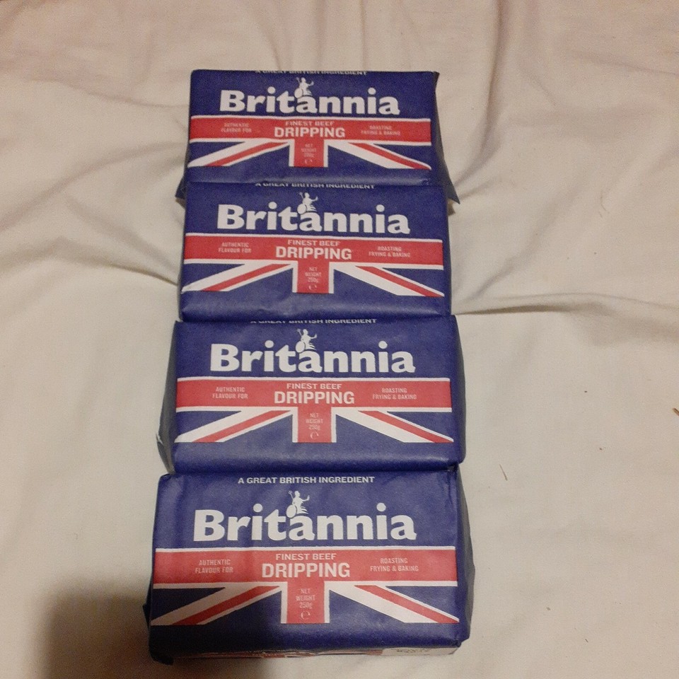 4 blocks of Britannia Finest Beef Dripping, Great Taste. 1kg. FREE P&P ...