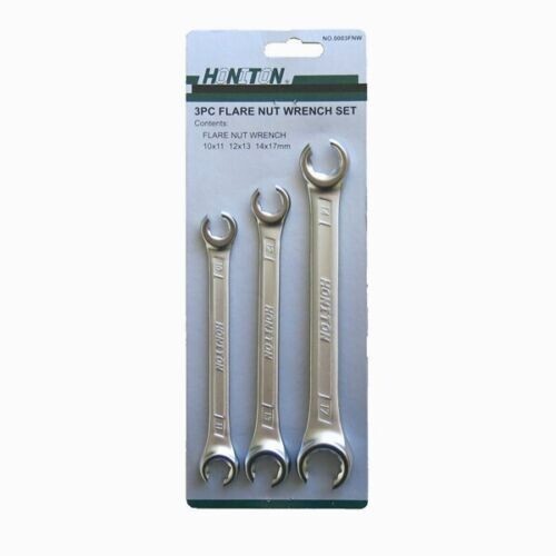 3Pc Flare Nut Spanner Set Wrench Pipe Brake Hydraulic Lines CR-V ...