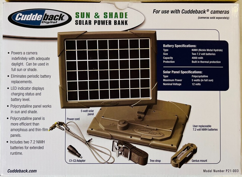 Cuddeback Super Solar Panel Power Bank Works in Sun or Shade New | eBay