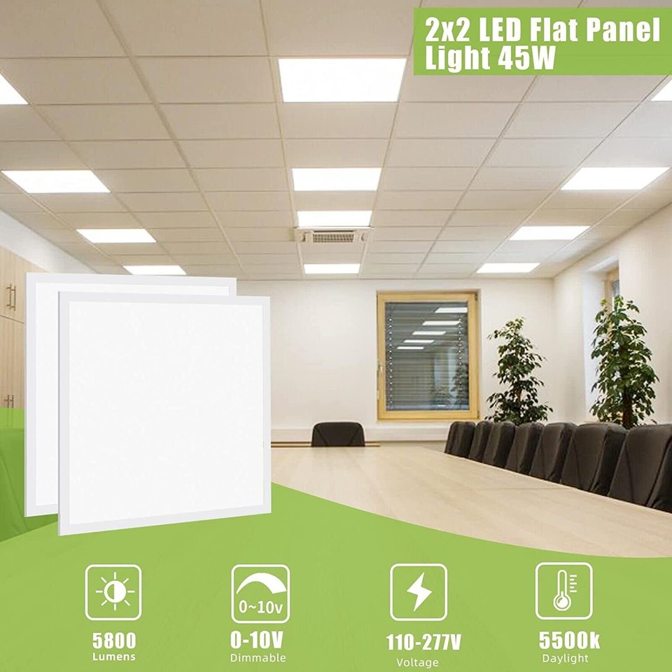 2x4 FT LED Panel Light, 2X2 FT Drop Ceiling Flat Lights for Kitchen ...