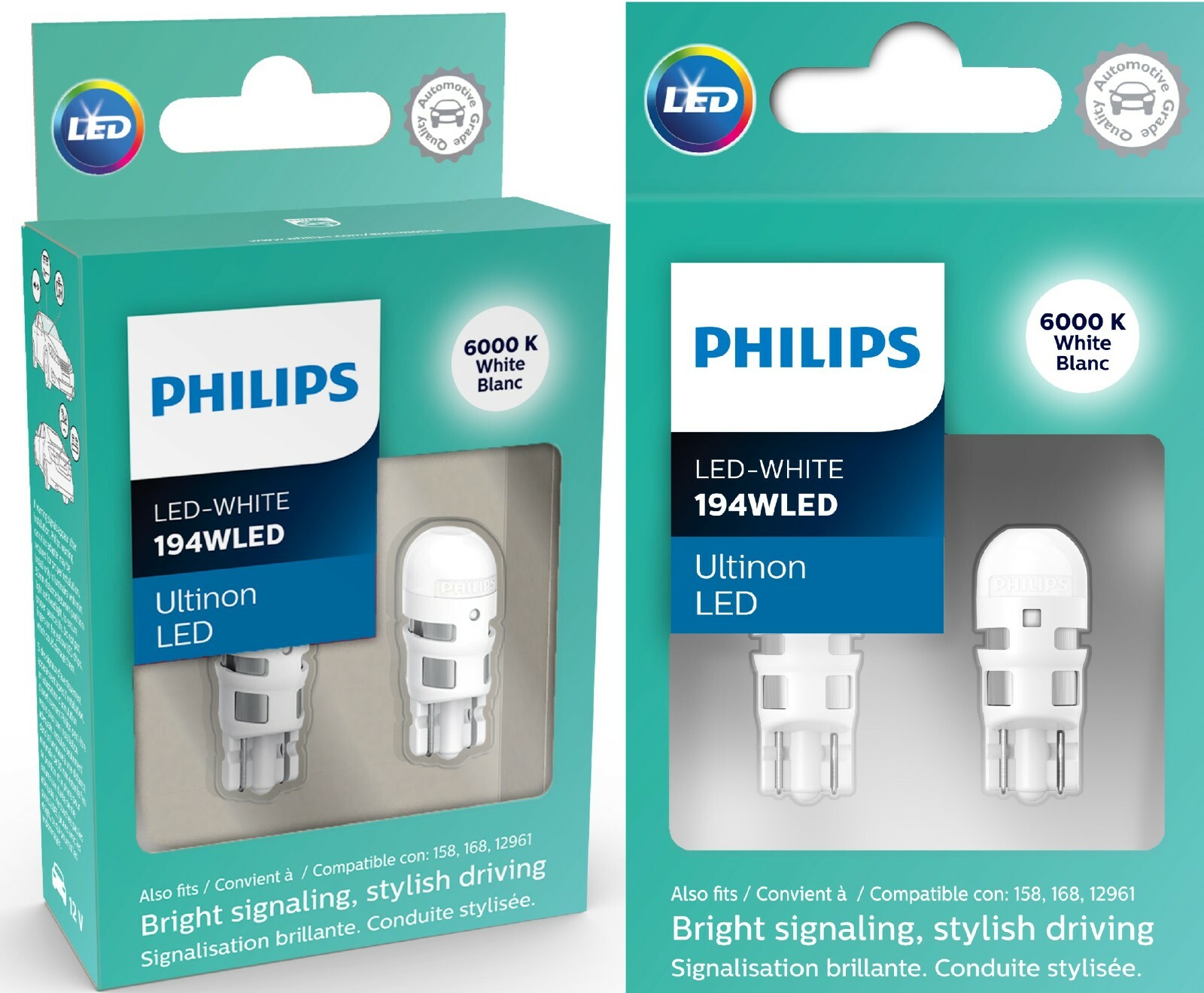 Philips Ultinon LED Light 194 White 6000K Two Bulb Front Side Marker ...