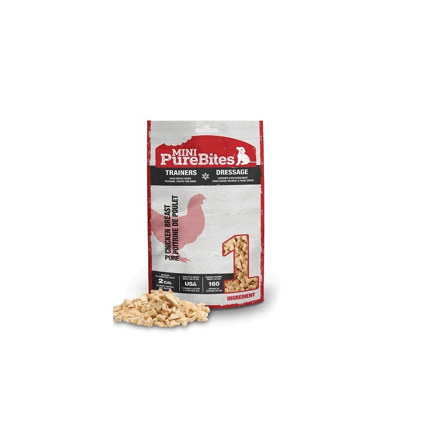 PURE BITES Trainers Mini for Dog Treats Freeze Dried Chicken Breast 2.1 ...