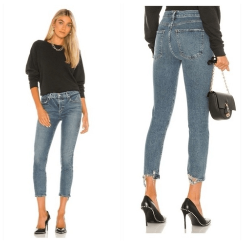 AGOLDE Jeans Womens size 29 Toni Mid-Rise Straight Blue Landmark ...