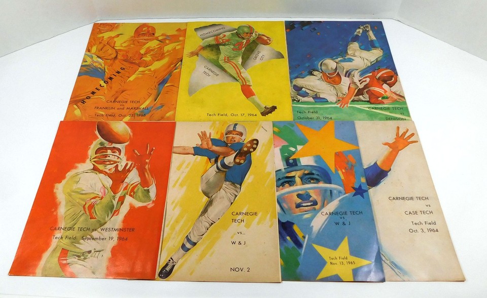 Lot of (7) Different 1964 to 1965 Carnegie Tech College Football ...
