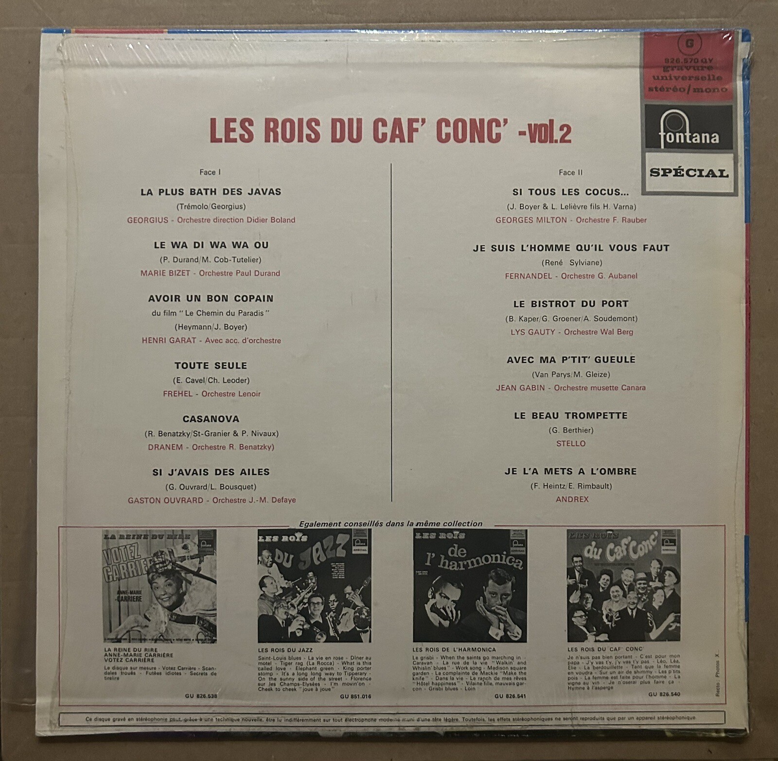 Vinyle 33 Tours Les Rois Du Caf’ Conc Mi Années 60 | eBay UK