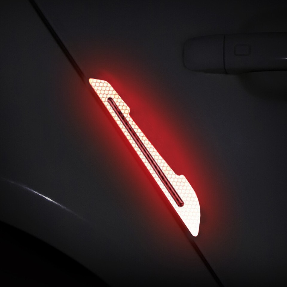 2x Reflective Red Carbon Fiber Car Side Mirror Warning Sticker Decal ...