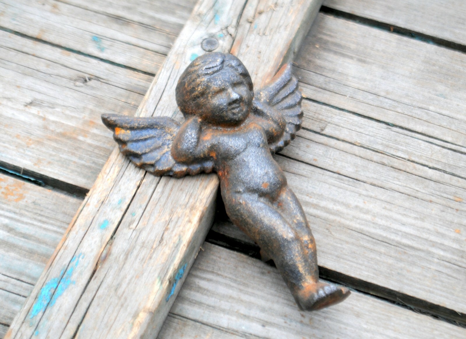 Vintage metal angel historic cast-iron angel 4,5 " | eBay